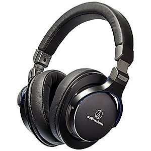 Audio-Technica ATH-MSR7BK SonicPro Over-Ear High-Resolution Audio Headphones, Black (Renewed)