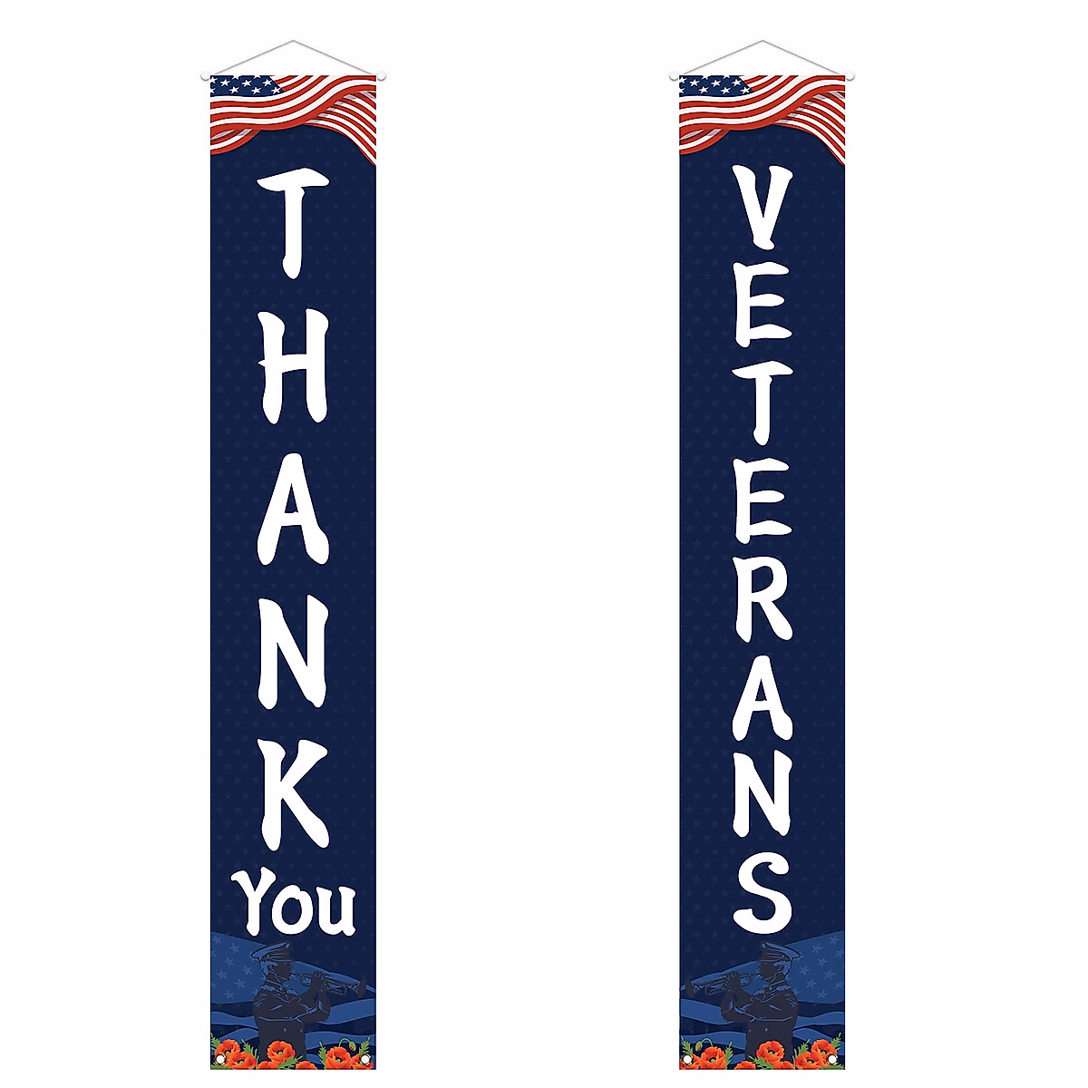 Jiudungs Veterans Day Decoration Outdoor Thank You Veterans Banner Patriotic Decor Veterans Day Memorial Day Fourth of July 4th of July Patriotic Decorations