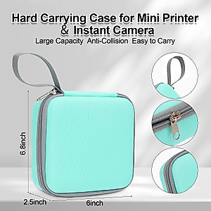 HuiJuKeJi Mini Sticker Printer Case,High-capacity Hard Protective Box for X5/Phomemo M02/T02 Printer,Portable Carrying Case for Thermal Inkless Photo Printer,Instant Camera,Label Marker(Green)