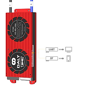 DALY Smart BMS Li-ion 48V 14S 100A with UART Communication, Resetting Bluetooth Module,Common Port for RV Lithium Power Rated 3.7V Converter (Smart BMS,100A)