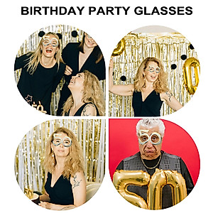 Abaodam 1 Pair Party Props Birthday Party Eyeglasses Rhinestone Eyewear Number Glasses Prop Birthday Decoration Number Birthday Eyeglass Birthday Glasses Beautiful Birthday Eyeglass