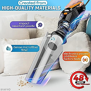 Portable Car Vacuum Cleaner High Power - 8000PA/100W/DC12V, 16.4Ft Cordless Handheld Vacuum with LED Light - Car Detailing Kit Interior Cleaner Wet Dry Vacuum Cleaner Cordless Men Car Accessories