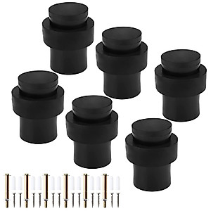RealPlus Door Stopper Cylindrical Floor Mount Door Stop Stainless Steel 2 inch, Pack of 6