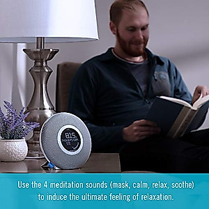 HoMedics® Deep Sleep Revitalize Sleep Sound Alarm Clock 9 Programs, 4 White Noises, 10 Sounds Incl. Nature/Meditation, Volume Control, Auto-Off Timer