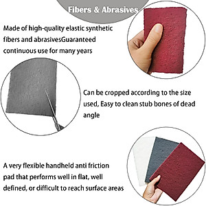 15 Pack 6" x 9" Hand Pads Set- Coarse Medium Fine Purpose Scuff Pads, Scuffing, Scouring, Sanding, Paint Primer Prep Adhesion Scratch - Surface Preparation Automotive Car Auto Body Woodworking