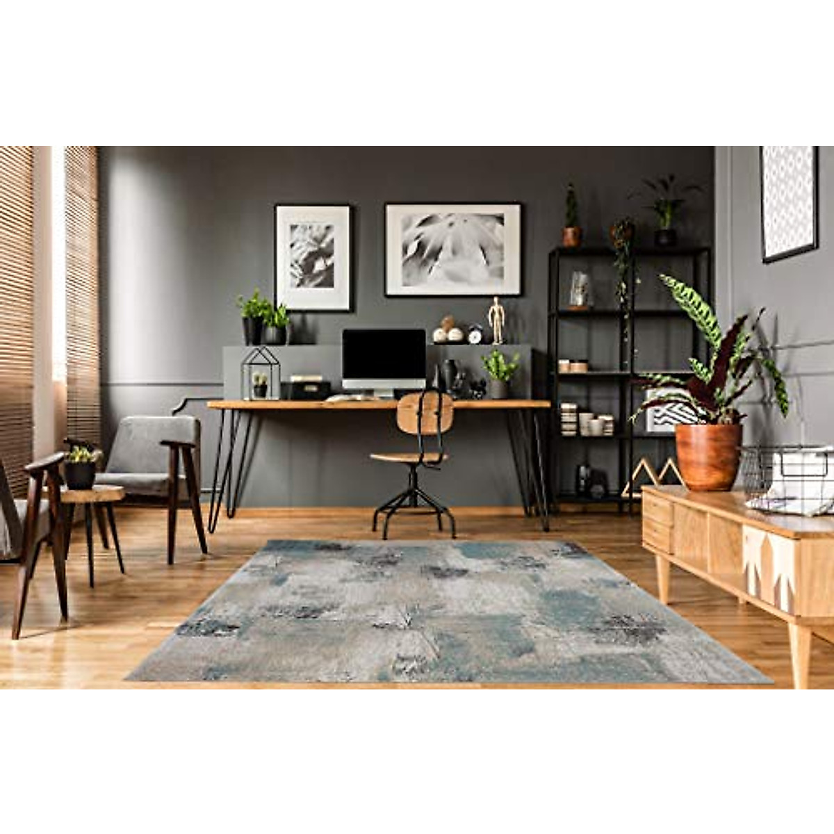 Ladole Rugs Indoor Outdoor Area Rug Living Room Bedroom Entrance Hallway Carpet in Beige Cream 5x8 (5'3" x 7'5" 160cm x 230cm)