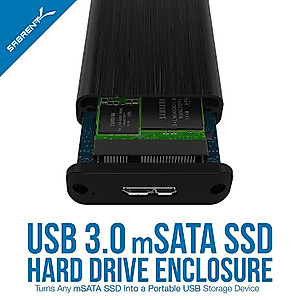 SABRENT USB 3.0 mSATA II or III/5GBp/s SSD Enclosure Adapter [Support UASP] (EC-UKMS)