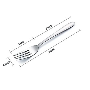 Gymdin 24 Pieces Dinner Forks, Forks Silverware(8 inches), Silverware Forks, Food Grade Stainless Steel Flatware Forks, Mirror Polished & Dishwasher Safe, Using for Home, Restaurant or Kitchen