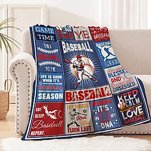 CieCeaCia Baseball Blanket，Baseball Blanket Gifts，Baseball Gifts for Boys，Baseball Gifts for Team，Gifts for Baseball Lovers, Best Baseball Coach Team Gifts 50"x40"
