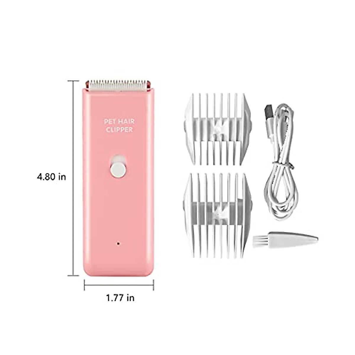 Tileon Dog Clippers,Quiet Washable USB Rechargeable Cordless Dog Grooming Kit,Electric Pets Hair Trimmers Shaver Shears for Dogs and Cats Pink