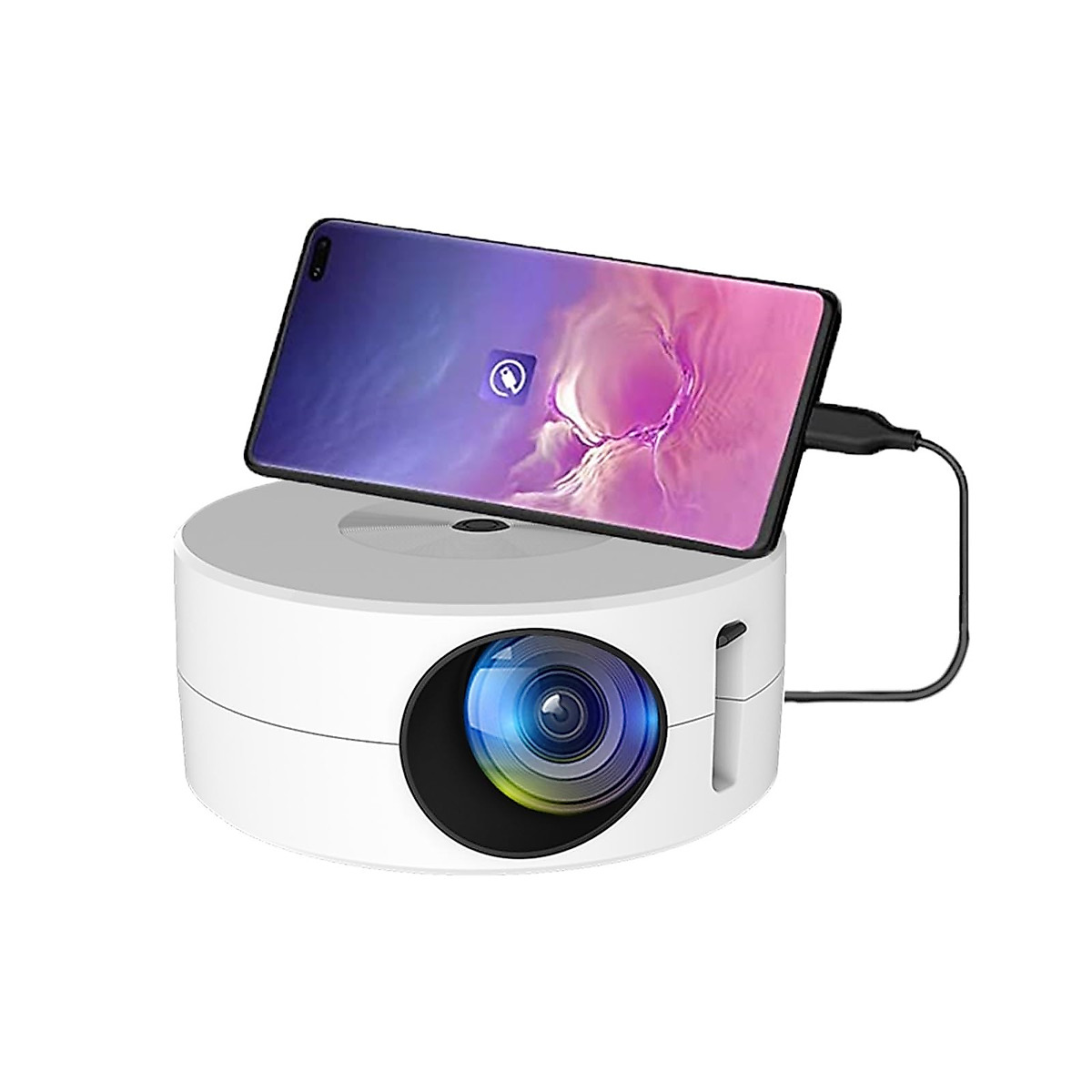 Mini Bluetooth Projector, Projector.YT200 LED Mobile Video Mini Projector Home Theater Media Player Kids Gift Cinema Wired Same Screen Projector For Iphone Android
