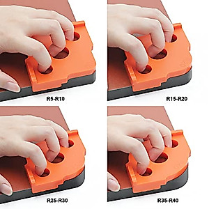 Radius Jig Router Templates Corner Radius Routing Templates, ABS+CNC high Hardness Processing Glue, Routing Rounded Corners Router Bit Templates, R5 R10 R15 R20 R25 R30 R35 R40 (1 Set of 4 Packs)