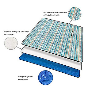 KuoSEN Picnic Blanket Beach Blanket Sandproof Waterproof 79''x79'' 3 Layers, Sandproof Beach Blanket, Picnic Blanket Waterproof Large Picnic Blanket Oversized Without Spikes (Bohemia)