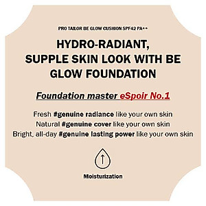 ESPOIR Pro Tailor Be Glow Cushion SPF42 PA++ #3 Petal (13g + refill 13g) | Natural Cover and Fresh Radiance for an All Day Bright Lasting Effect | Korean Makeup