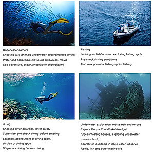 Geneinno T1 Underwater Drone Camera 4K UHD ROV, for Real-Time Viewing, Streaming & Recording, Underwater Inspection and Exploration, Yachting, Education (492FT Tether) (150m)