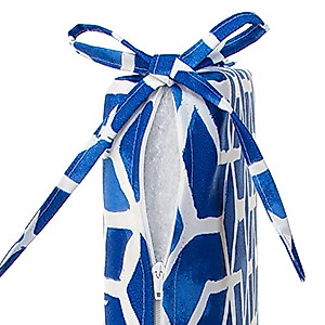 Grouchy Goose Cubed Blue Bench/Porch Swing Indoor/Outdoor Cushion, 1 Count (Pack of 1)