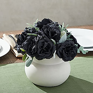 50 Pack Artificial Black Roses, 3 Inch Stemless Silk Flowers for Wall Decorations, Wedding Receptions, Faux Bouquets, Spring Decor, DIY Arts and Crafts Projects