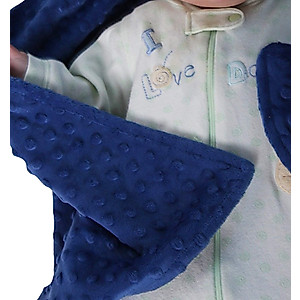 Reversible Unisex Children's Soft Baby Blanket Minky Dot (Navy/Navy)