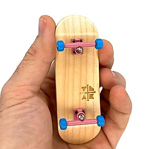 Teak Tuning 32mm Pro Fingerboard Complete - Fully Assembled with Pro Level Components - Pro Shaped Wooden Deck (32x97mm), UltraSpin Bearing Wheels, Prodigy Gen2 Trucks - Cotton Candy