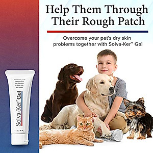 Dry Nose and Paw Soother - Solva-Ker Gel Moisturizer for Pet's Cracked Nose and Paws - Hyperkeratosis Treatment for Dogs, Cats, and Horses - Clear and Greaseless Healing Balm for Pets - 1 ounce Tube