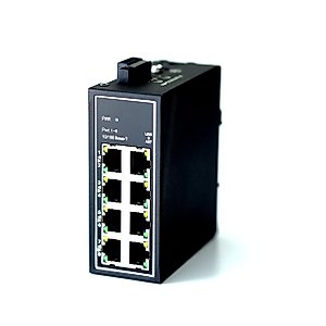 WIWAV WDH-8ET-DC 10/100Mbps Unmanaged 8-Port Industrial Ethernet Switches with DIN Rail/Wall-Mount (UL Listed, Fanless, -30°C~75°C)