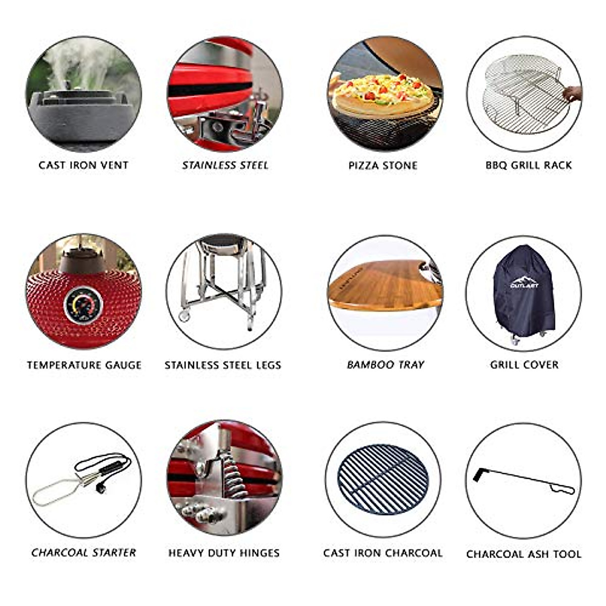 23.5" X-Large Outlast Ceramic Kamado Barbecue Charcoal Grill — 🛍️ The ...