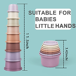 Baby Stacking Toy Cups,Toddler Stackble Bath Toy for 1-3,Nesting Cups Pool Toys for 6-12 Months Infant,Kids Early Educational Montessori Gift for 2-4 Years Old Boys Girls