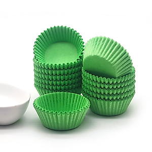 Bakehope Greaseproof Mini Cupcake Liners, Premium Paper Baking Cups for Party Celebration,(Green, 300-count)