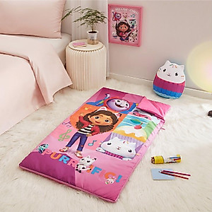 Gabbys Dollhouse 2 Piece Sleeping Slumber Bag and Squishy Pillow,54"x30",Ages 3+