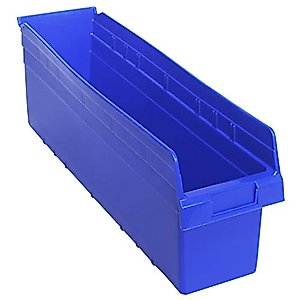 Quantum Storage K-QSB806BL-3 3-Pack Store-Max Plastic 8" Shelf Bins, 23-5/8" x 6-5/8" x 8", Blue