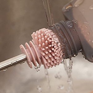 haakaa Silicone Breastmilk Storage Bag 5pk & Blush Silicone Cleaning Brush Set.