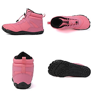 Dinint Barefoot Shoes Men Women Wide Toe Box Winter Minimalist Trail Runner Padded Warm Casual Hiking Cotton Boots Sneakers