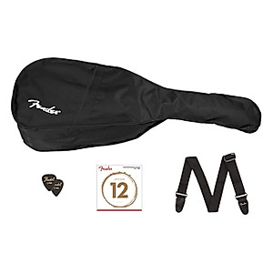 Fender FA-115 Dreadnought Acoustic Guitar Pack, with 2-Year Warranty, Natural, with Gig Bag and Accessories