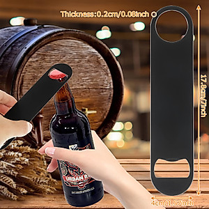 QTLCOHD 20 Pack Flat Bottle Opener 7 Inch Stainless Steel Bottle Openers Bulk Black Beer Bottle Opener Bartender Beer Bottle Opener for Kitchen Bar or Restaurant