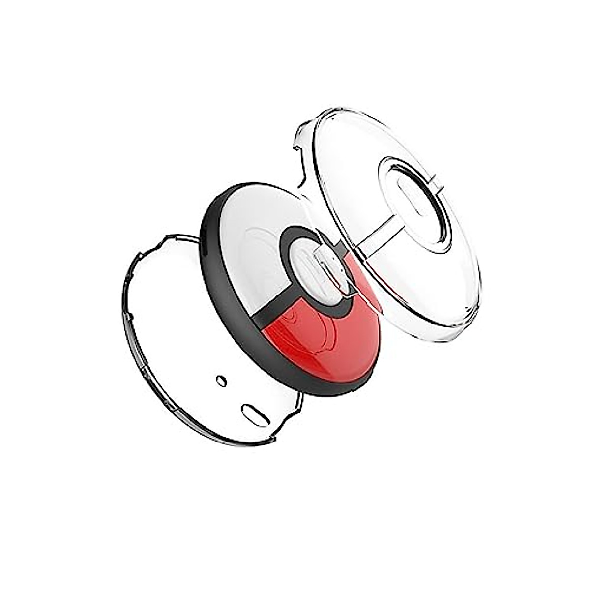 NUHFUFA Clear Protective Case for Pokemon GO Plus+ 2023, PC Crystal Cover Case with Hand Strap Sturdy and Anti-Fall Compatible with Pokemon GO Accessories