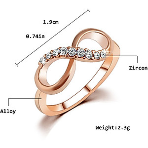 YAZILIND Gold Plated Infinity Teardrop Gemstone Bowknot Boho Exquisite Vintage High Polish Women Joint Knuckle Finger Rings US Size 6