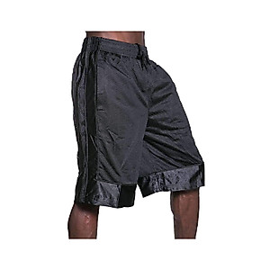 Shaka Wear Men's Basketball Shorts – Mesh Workout Gym Sports Active Running Athletic Pants with Pockets Regular Big Black BM1702_1X