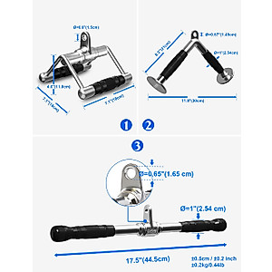 POWER GUIDANCE Triceps Pull Down Attachment, Cable Machine Accessories for Home Gym, LAT Pull Down Attachment Weight Fitness - LAT Pull Down Bar, V Bar with Rotation, V-Shaped Bar