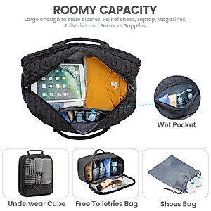 LOVEVOOK Travel Duffle Bag, Weekender Bag for Women with Toiletry Bag Carry on Overnight Bag with Laptop Compartment, Yoga Gym Bag with Wet Pocket Shoe Bag, Hospital Bag for Labor and Delivery