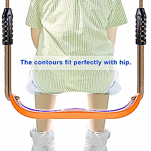 BeneLabel Non-Slip Swing Seat with Adjustable Rope and Carabiners - Heavy Duty Playground Swing Set Accessories for Kids and Adults - 220LB Capacity - Orange
