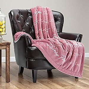 Chanasya Best Friends Forever Gift Throw Blanket - Sherpa Microfiber Strength Love Joy Cherish Fun Laughter Thoughtful Gift Throw - for Women Men Birthday BFF Besties (50x65 Inches)- Rose Dust Blanket
