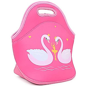 Moonmo Cute Swan Ballet Dancing Girl Diamond Sequins Waterproof Princess School Backpack Set Girls Book Bag (Large, Rose Set)