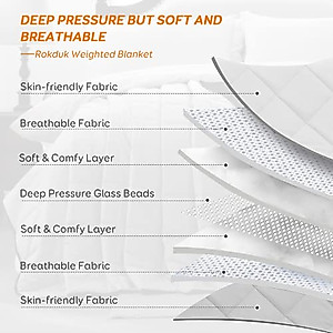 Rokduk Weighted Blanket Twin 10 Pounds 48x72 in Cooling Weighted Blanket Throw Size for Adults 1800 Brushed Microfiber Heavy Blanket with Premium Glass Beads Grey