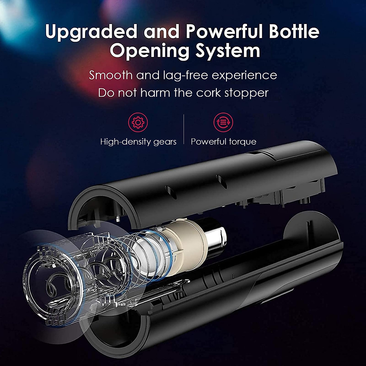 Danett Electric Wine Opener Set - Automatic Corkscrew Opener with Foil Cutter, Pourer, and Vacuum Stoppers - Battery Operated - 4-in-1 Wine Accessories Kit-for Wine Lovers