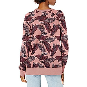 JAG Jeans Women's Kristen Side Snap Crew Pullover-Legacy, Misty Rose Print, L