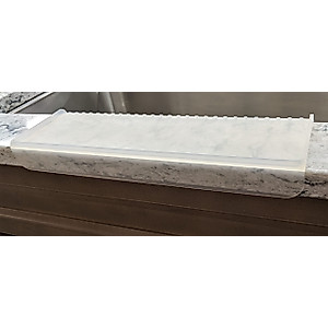 SiliSink Silicone Sink Edge Guard for Kitchen Sink - Fits 3.75”-4” Wide Stone Lip - Kitchen Sink Guard & Sink Edge Protector - Stone, Granite Countertop Edge Protector - 14”, Frosted Matte