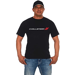 JH Design Men's Dodge Challenger T-Shirt Short Sleeve Crew Neck Shirt (Small, Black)