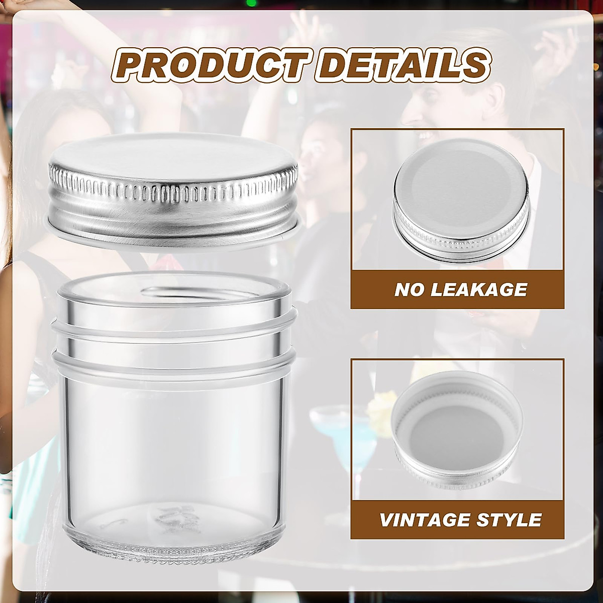 24 Pcs Mini Mason Jar Shot Glasses 2 oz Mason Jars with Lids Leak Proof for Shots, Drinks, Favors, Candles, Desserts, Crafts, Juice, Beer and Party