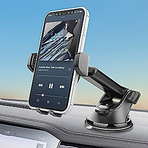 APPS2Car Car Phone Holder Mount, Universal Dashboard Windshield Phone Mount for Car, Sturdy Suction Cup Phone Holder with Strong Sticky Gel, Compatible with iPhone, Samsung and All 4-7 inch Phones