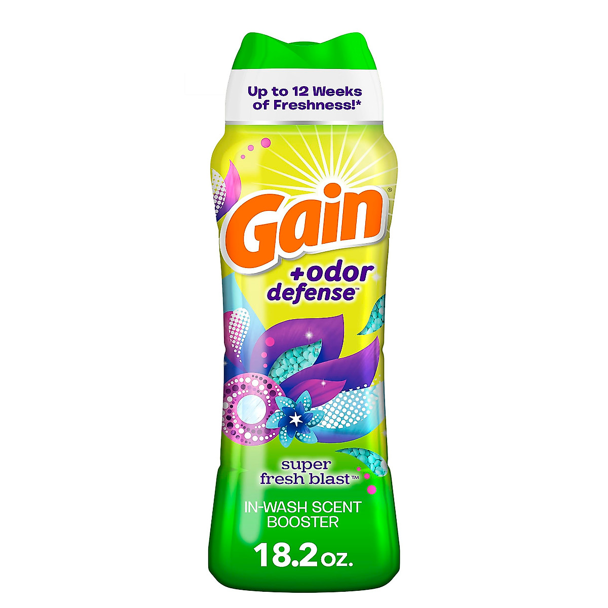 Gain + Odor Defense In-Wash Scent Booster, Super Fresh Blast Scent, 18.2 oz, HE Compatible